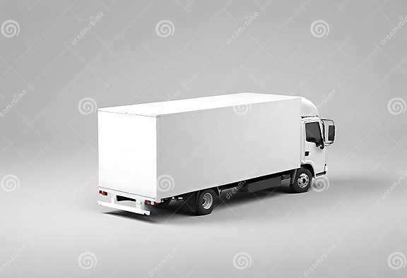 Side View Box Truck Isolated on Background Stock Illustration ...