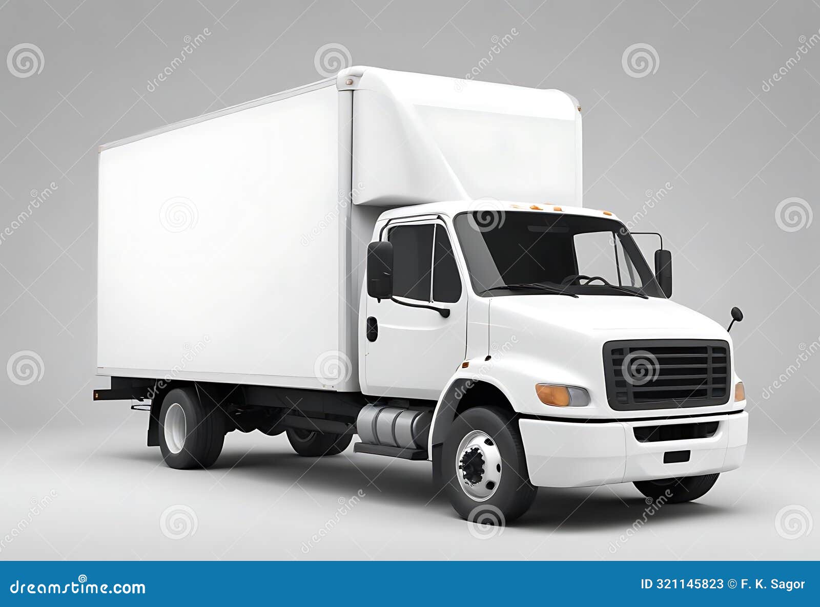 Side View Box Truck Isolated on Background Stock Illustration ...