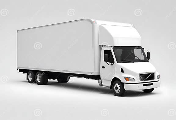Side View Box Truck Isolated on Background Stock Illustration ...