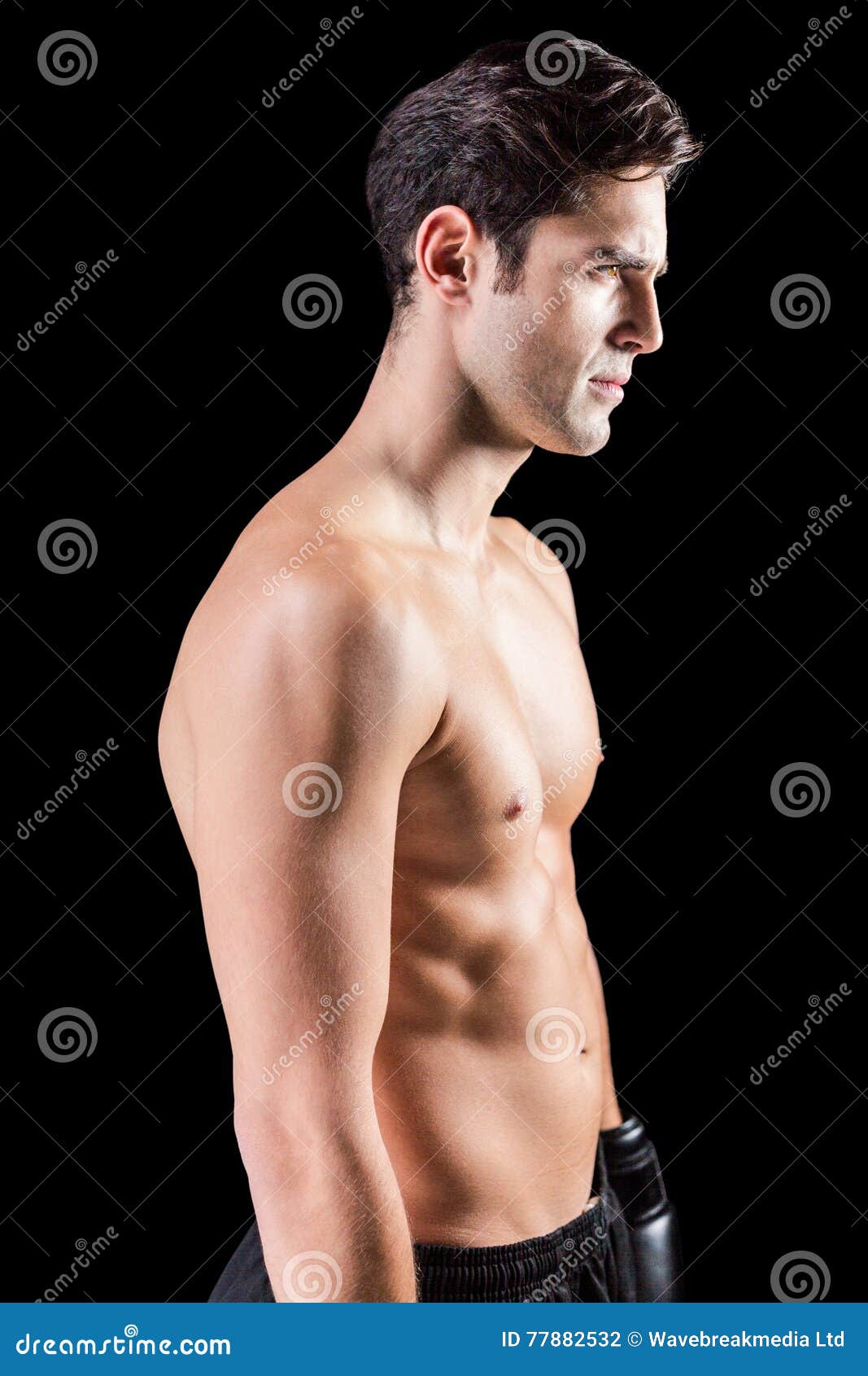 Side View of Boxer Standing on Black Background Stock Photo - Image of ...