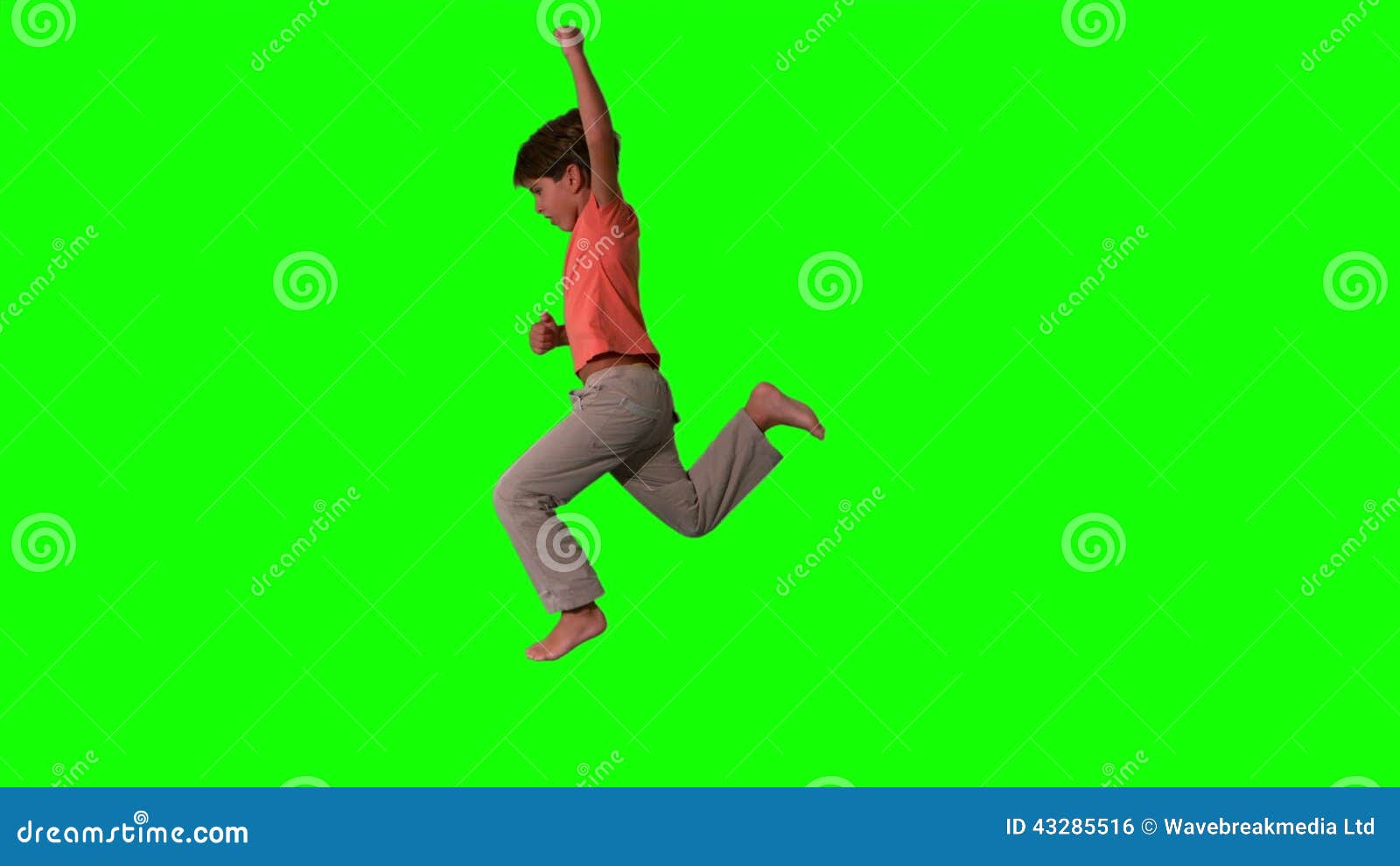 Side View of Boy Jumping Up on Green Screen Stock Footage - Video of ...