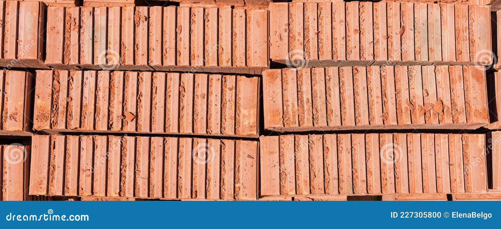 Side View of Bricks Stacked in a Row Stock Photo - Image of package ...