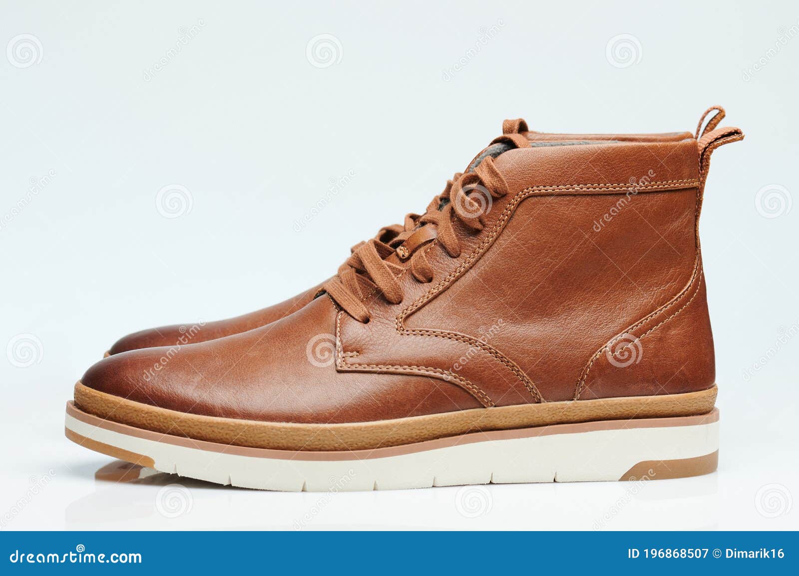 Side View of Brown Leather Shoes Stock Image - Image of high, formal ...