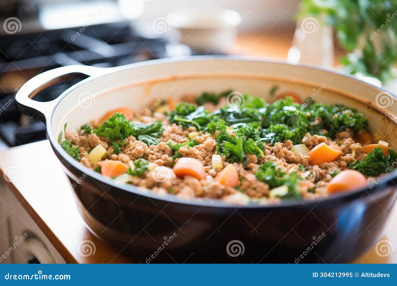 Side View of Bubbling Cassoulet in Pot Stock Image - Image of cookware ...