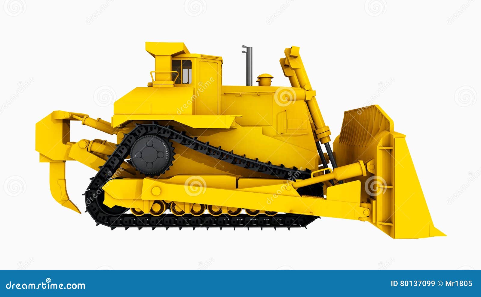 Side view of a Bulldozer stock illustration. Illustration of earth ...