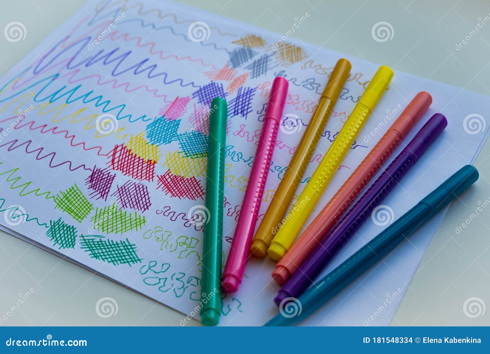 Side View of a Bunch of Coloured Markers for Creative Work Which are ...