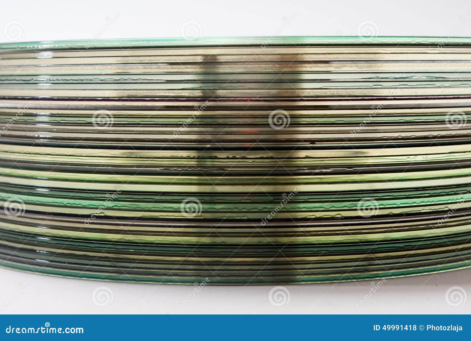 Side View of a Bunch of Old Compact Discs Stock Photo - Image of color ...