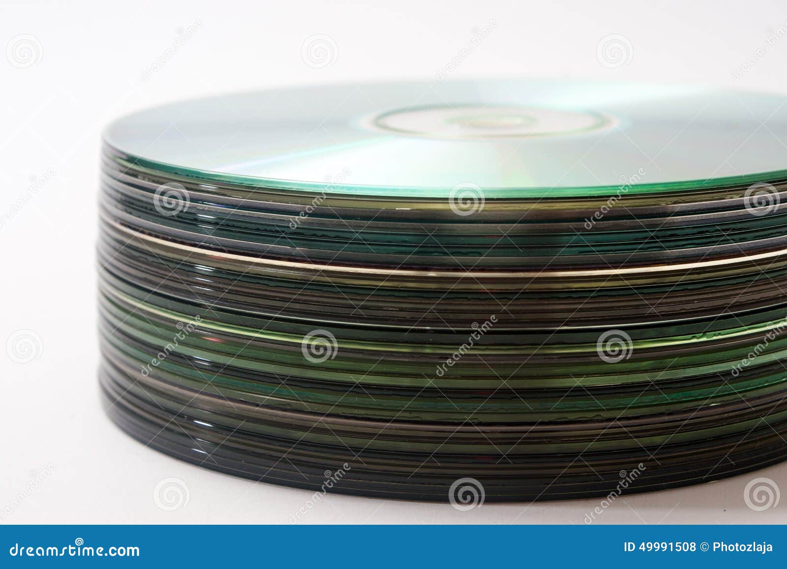 Side View of a Bunch of Old Compact Discs Stock Photo - Image of colors ...