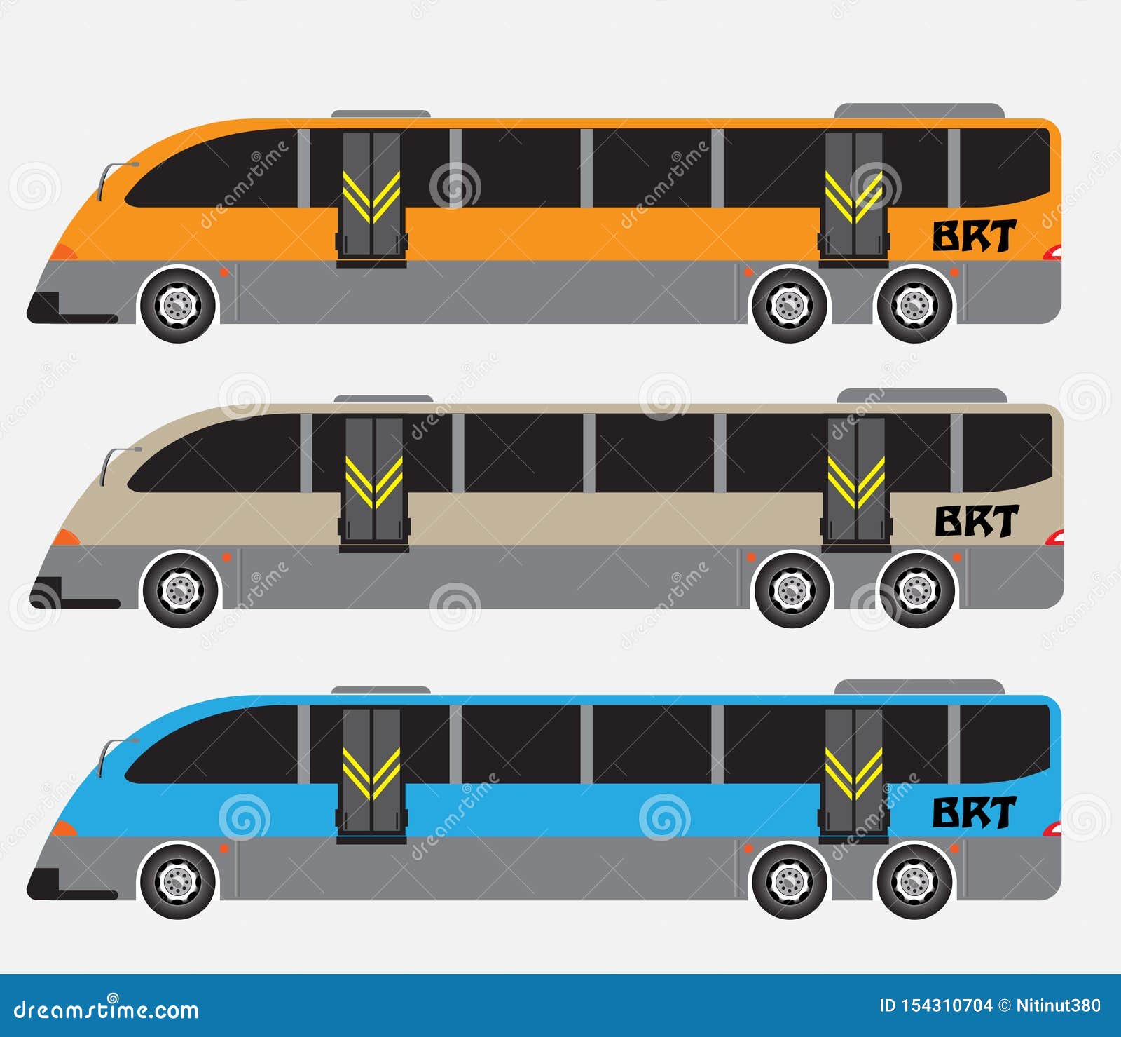 Side View of Bus Rapid Transit Stock Vector - Illustration of ...