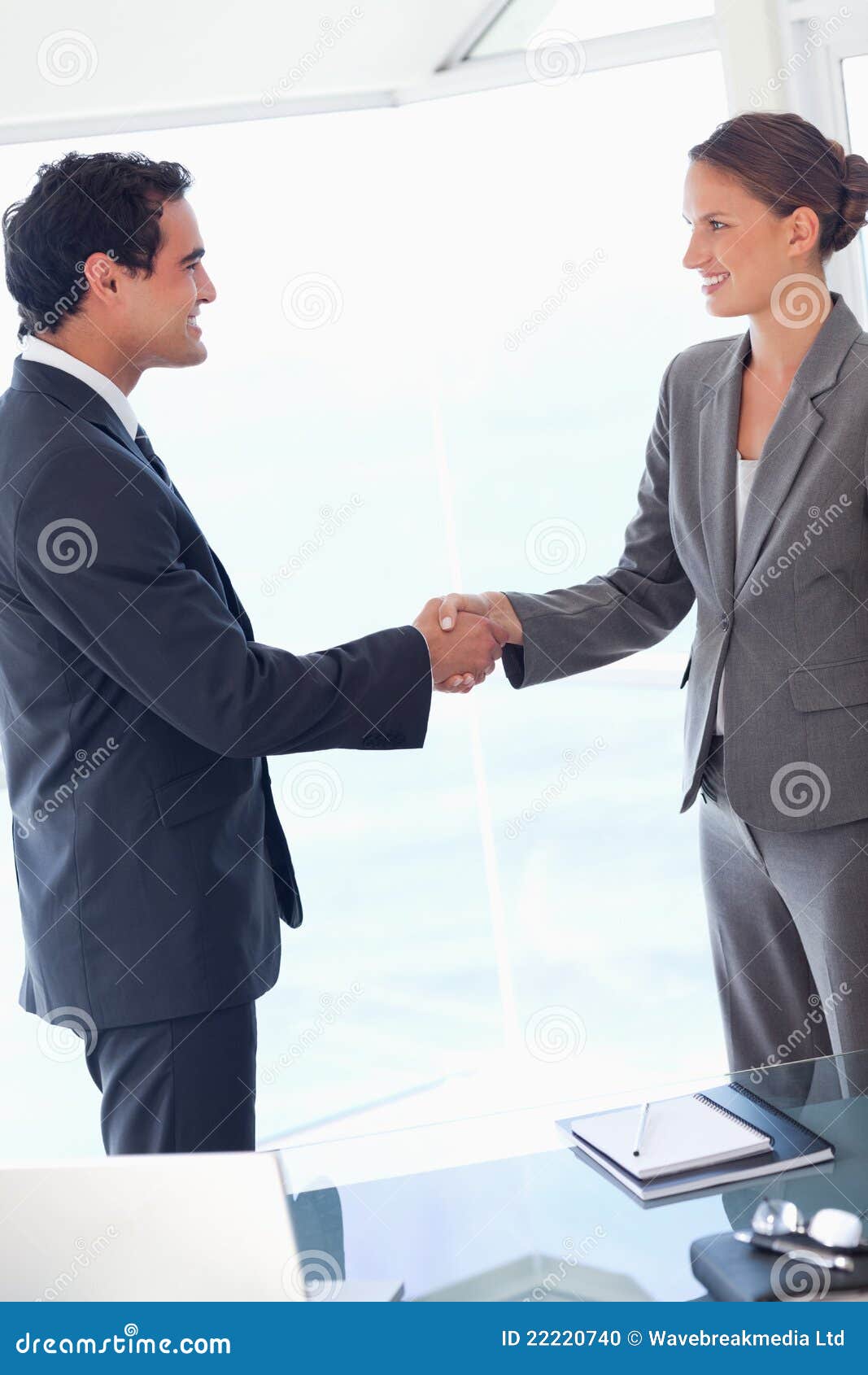 Side View of Business Partner Agreeing on a Deal Stock Photo - Image of ...