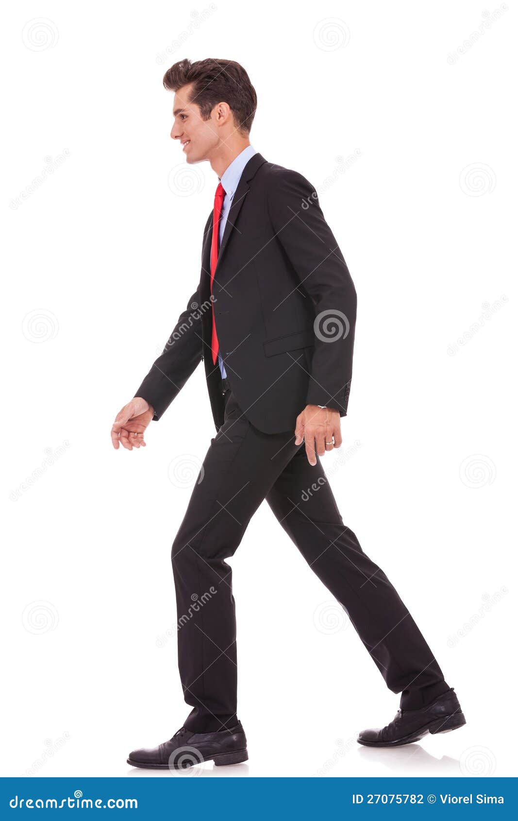 Side View of a Business Walking Forward Stock Photo - Image of business ...