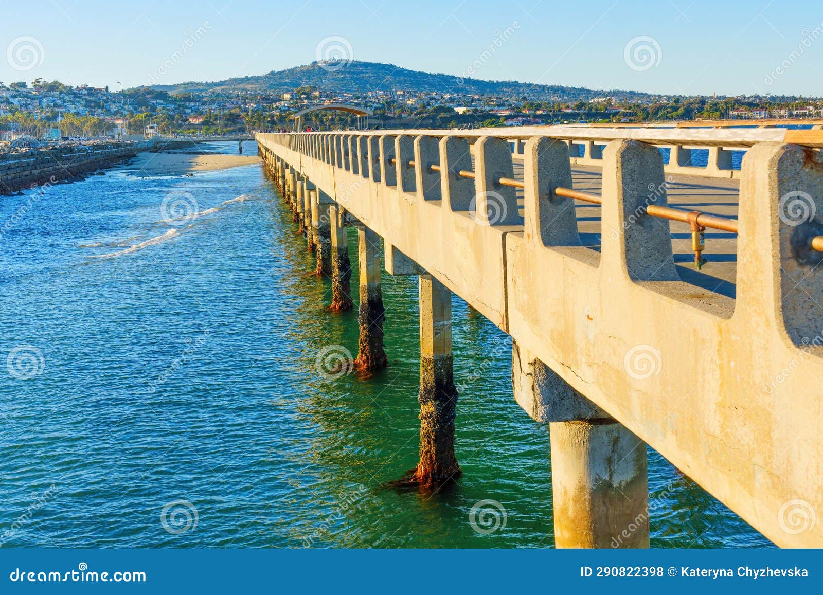 Side View of the Cabrillo Pier Structure Stock Photo - Image of angle ...