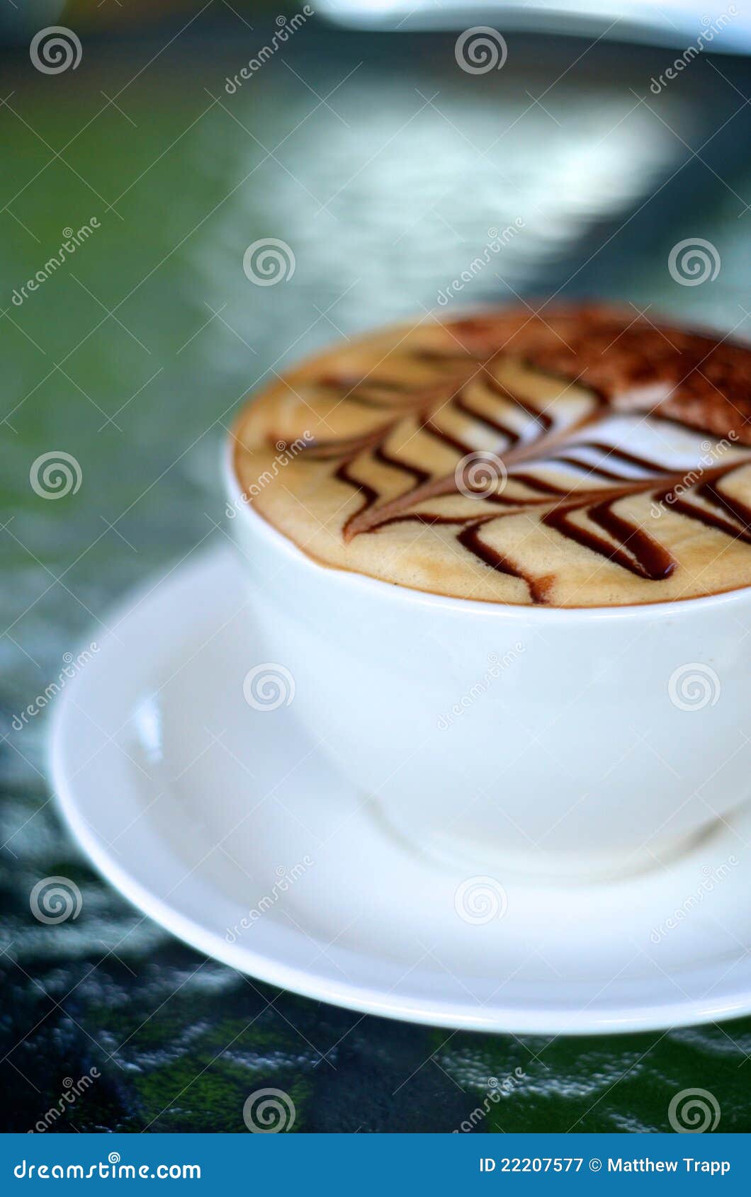 Side View of Cappuccino Coffee Cup Stock Image - Image of closeup ...