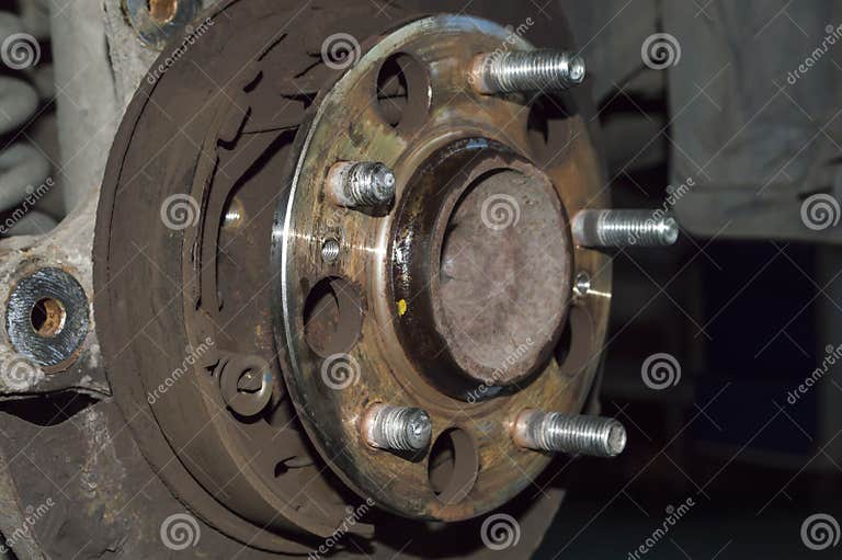 Side View of the Car`s Broken Wheel Studs Stock Image - Image of ...