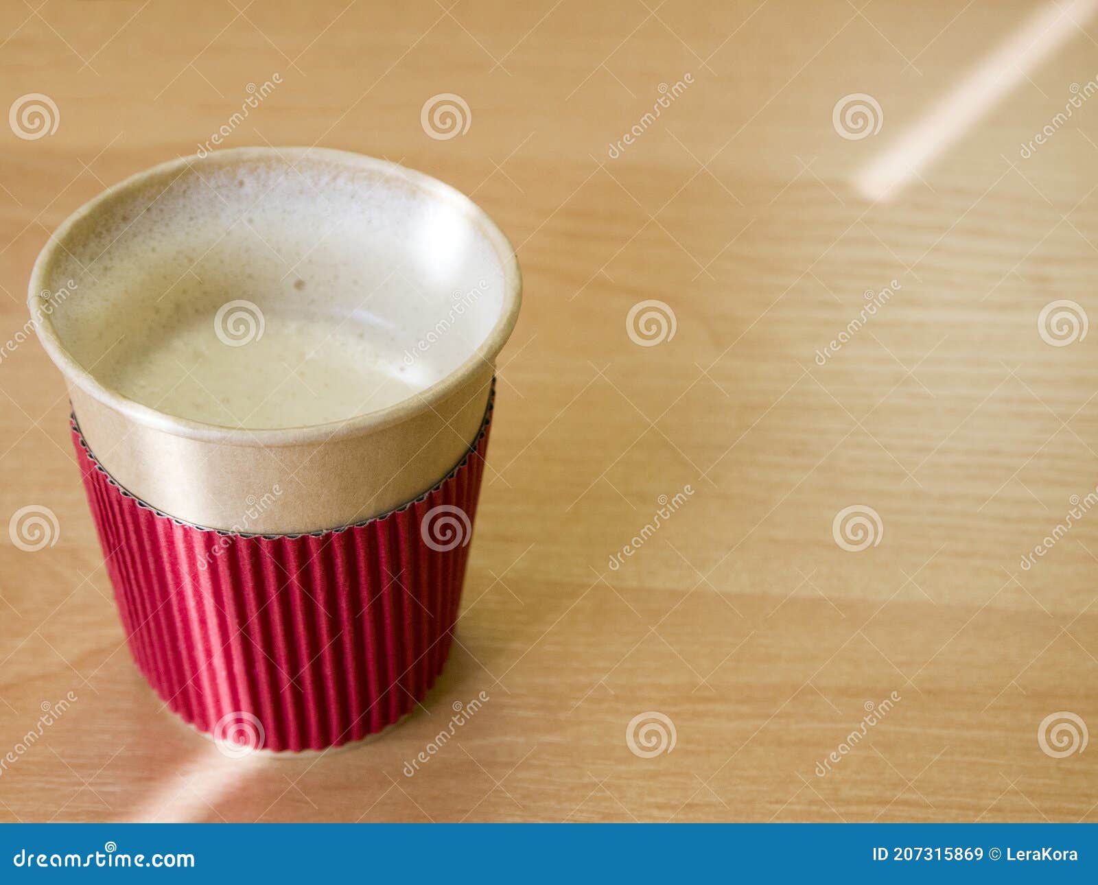 Side View of a Cardboard Coffee Cup Stock Image - Image of froth ...