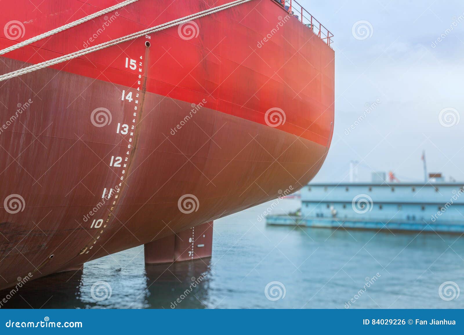 Side View of Cargo Container Ship at Harbor Stock Photo - Image of ...
