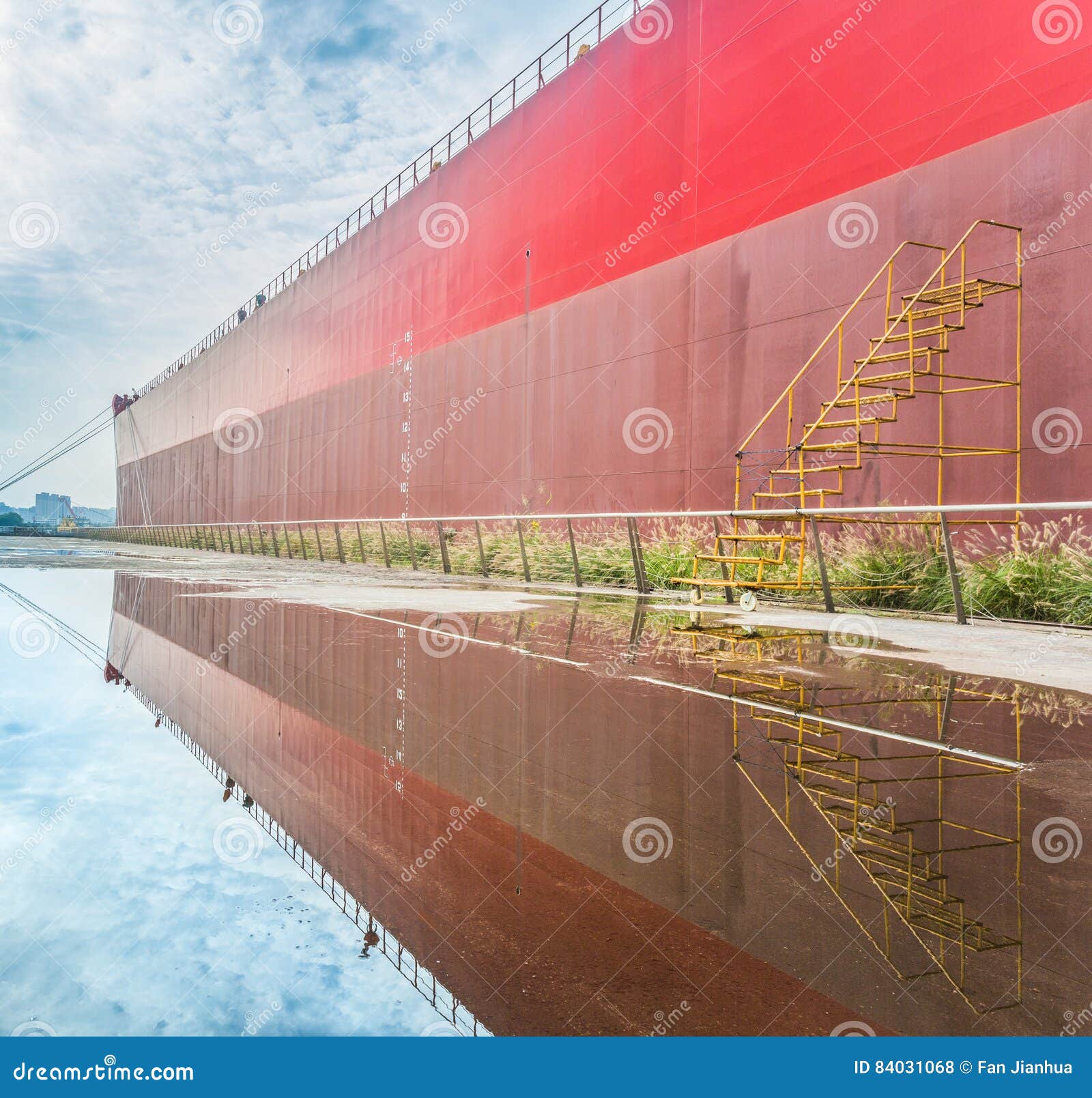 Side View of Cargo Container Ship at Harbor Stock Photo - Image of ...
