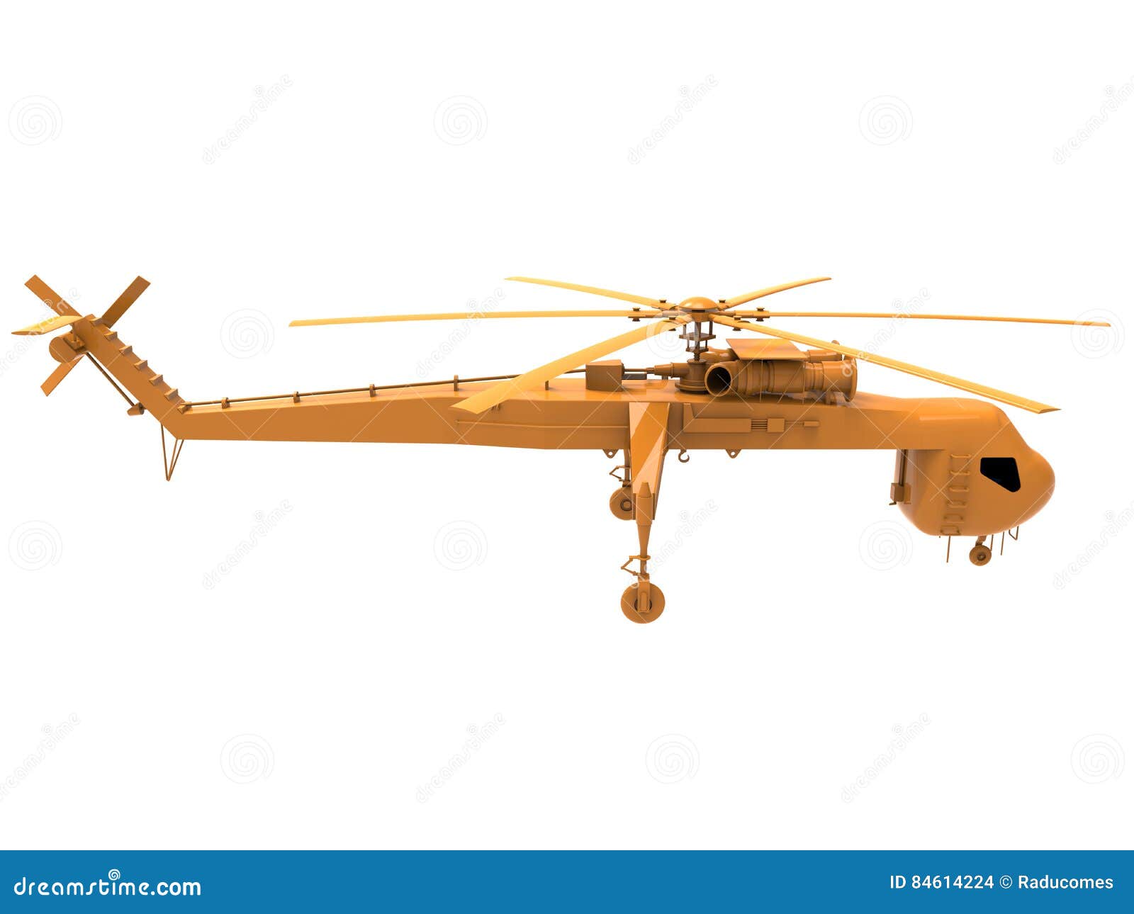 Side View - Cargo Helicopter Stock Illustration - Illustration of ...