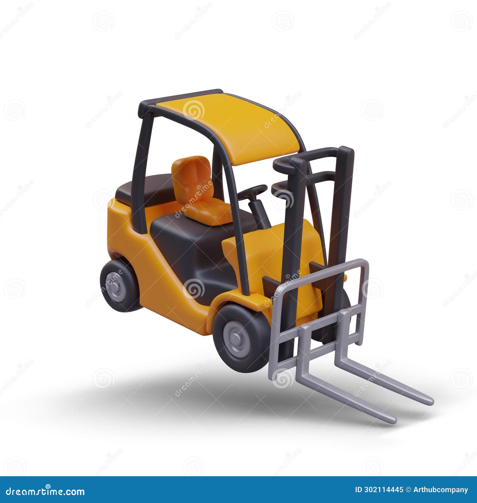 Side View On Cargo Loader In Yellow And Black Colors Cartoon Vector ...