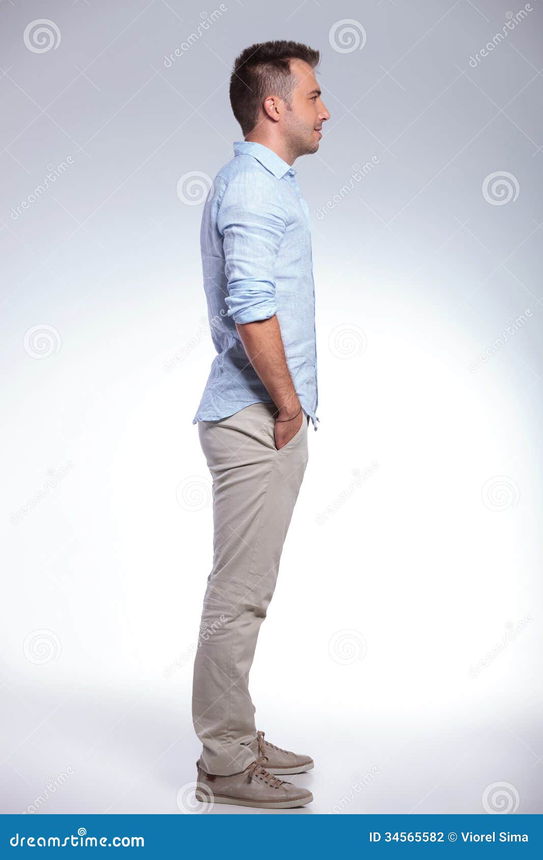 Side view of a casual man stock photo. Image of latin - 34565582