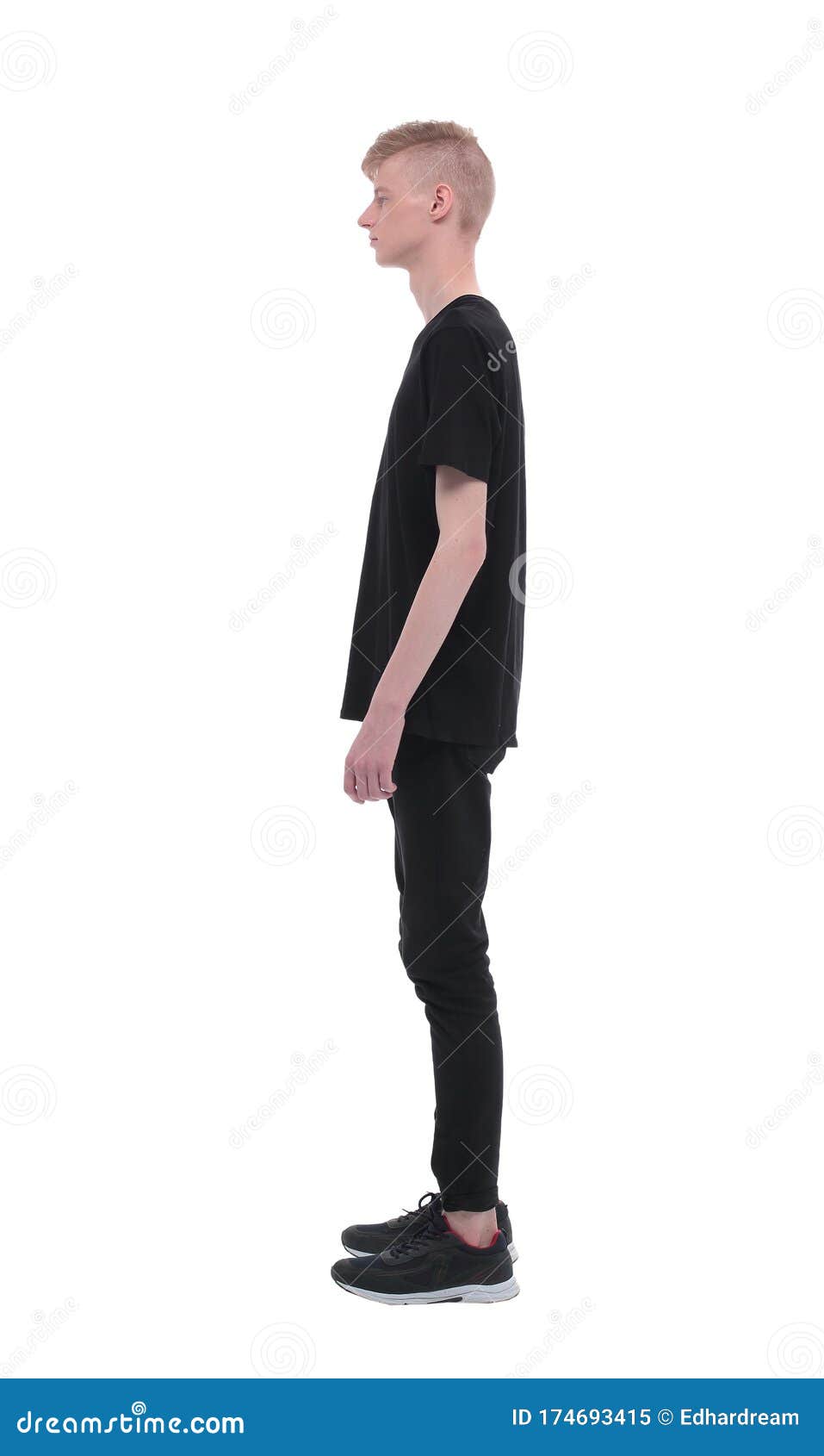 Side View. Casual Student Guy Looking Forward Stock Image - Image of ...