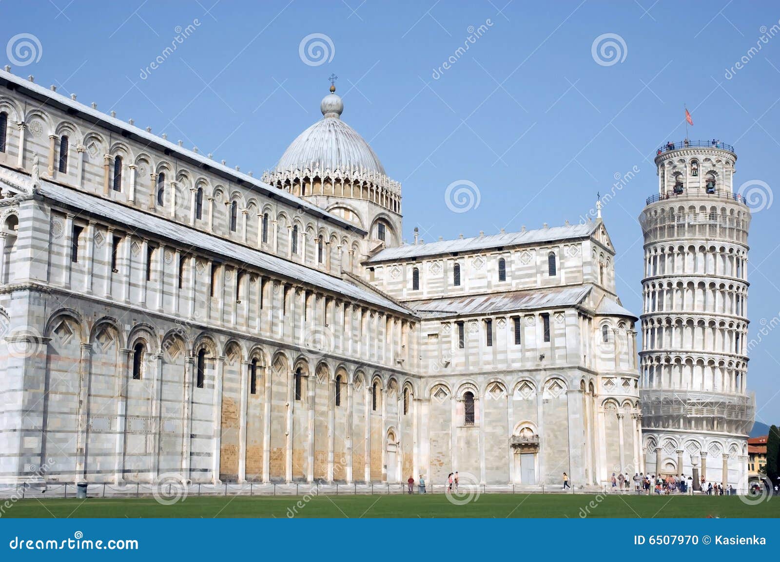 Side View Cathedral Leaning Tower Pisa Stock Photo - Image of building ...