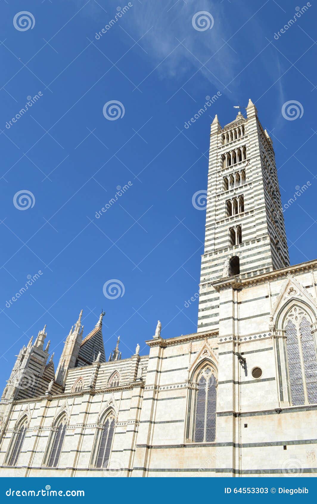 Side View of Cathedral of Siena Stock Image - Image of cathedral ...