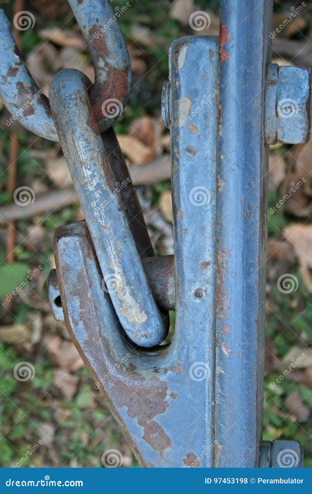 SIDE VIEW of CHAIN ATTACHMENT on OLD TRACTOR Stock Photo - Image of ...