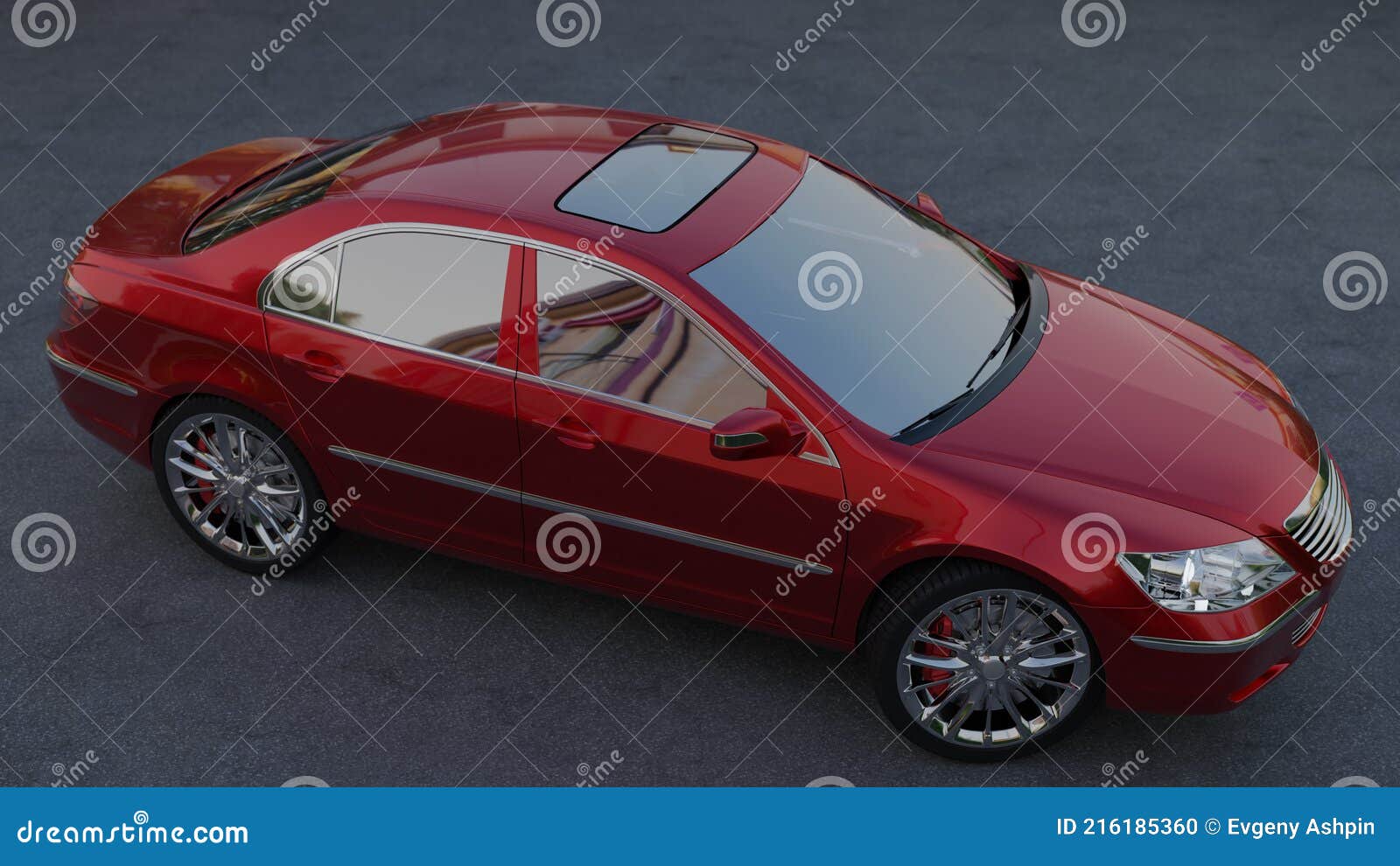 3d Visualization of a Red Car Stock Photo - Image of luxury, white ...