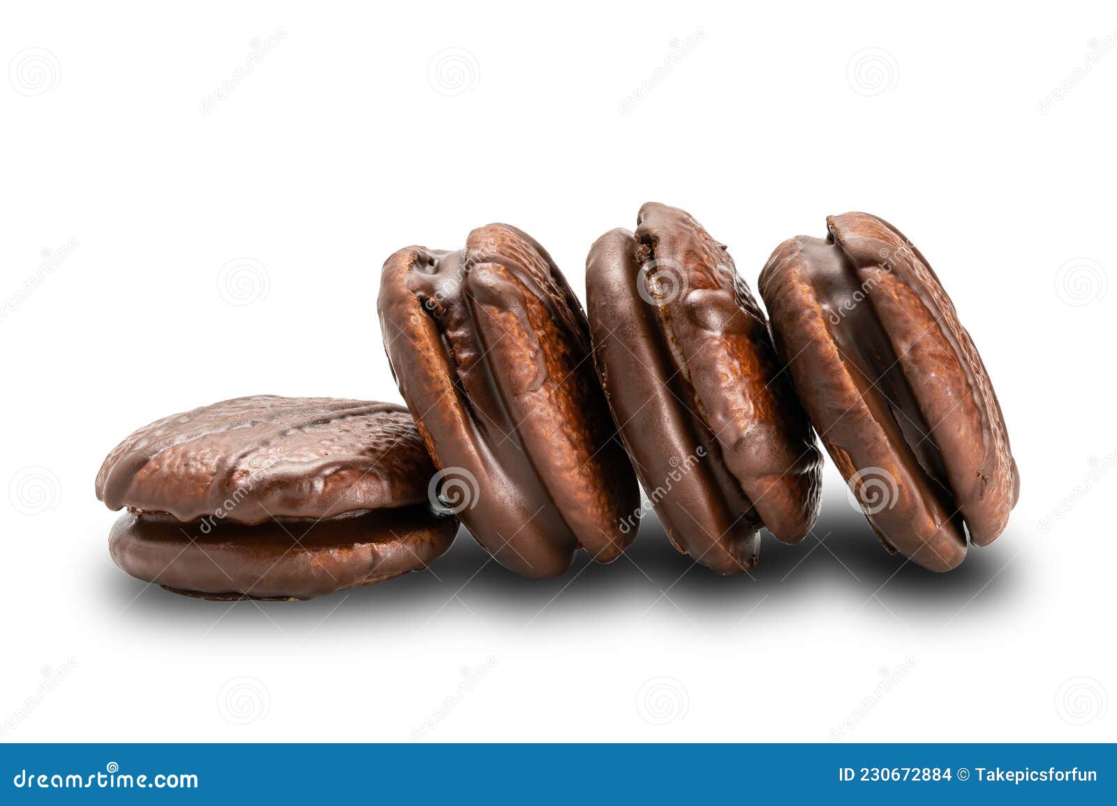 Side View of Choco Pie Isolated on White Background Stock Photo - Image ...
