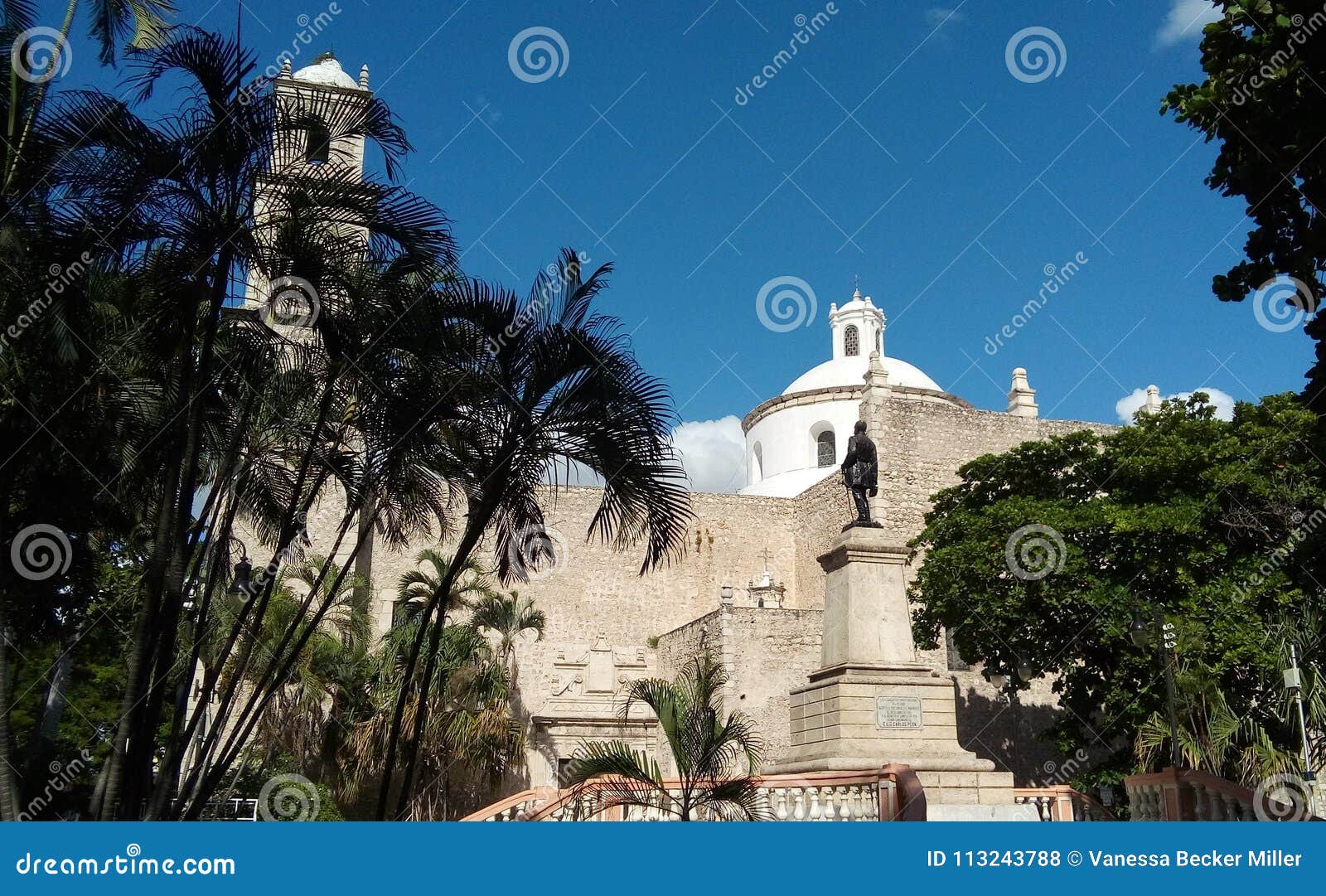 Side View of a Church in Merida, Mexico Stock Photo - Image of plaza ...