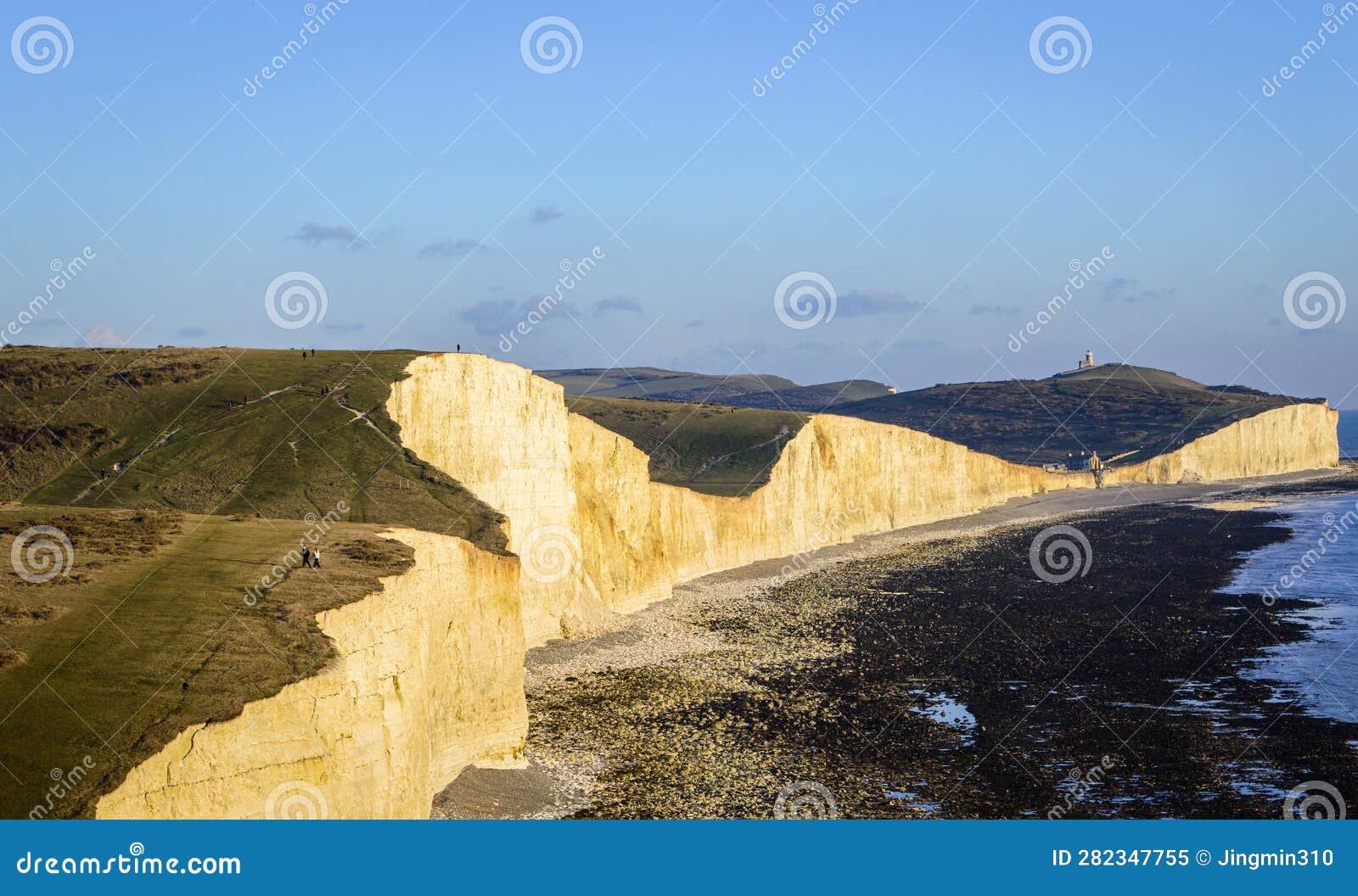Side View of the Cliff Edge of Seven Sisters in England Stock Image ...
