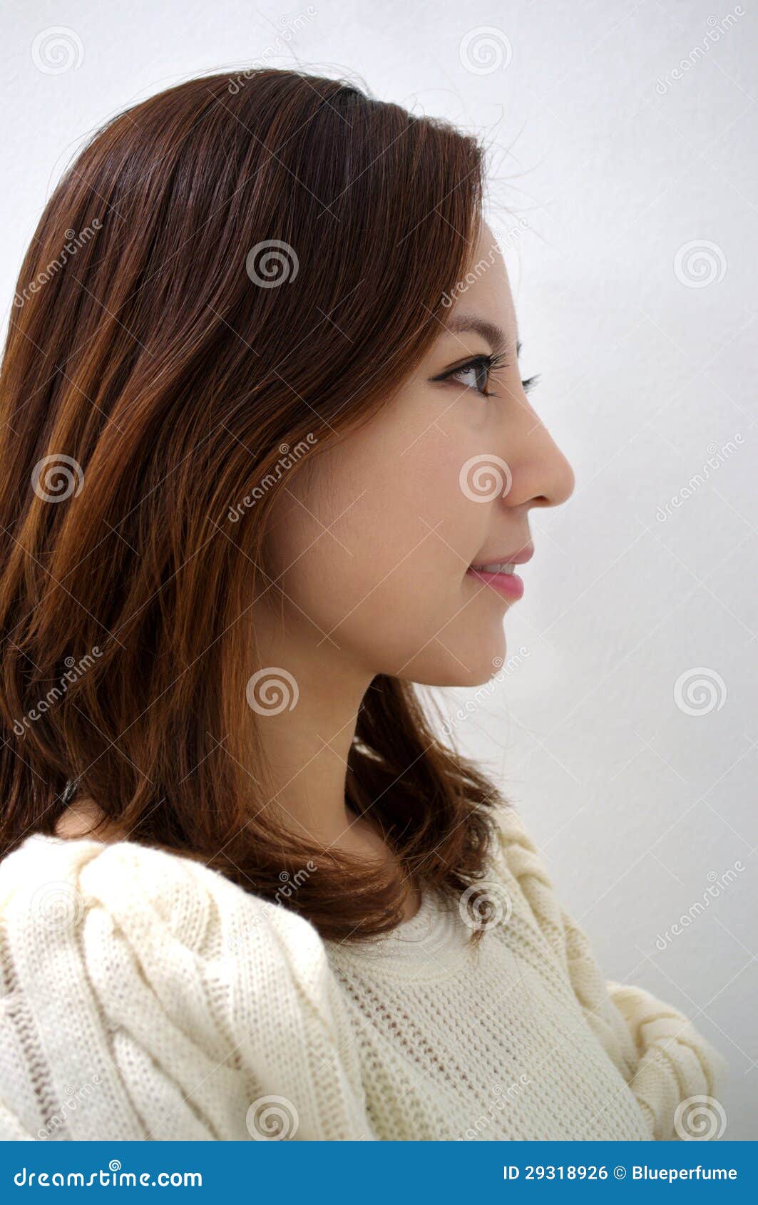 Side View, Close-up, Beauty Shot of a Smiling Stock Photo - Image of ...