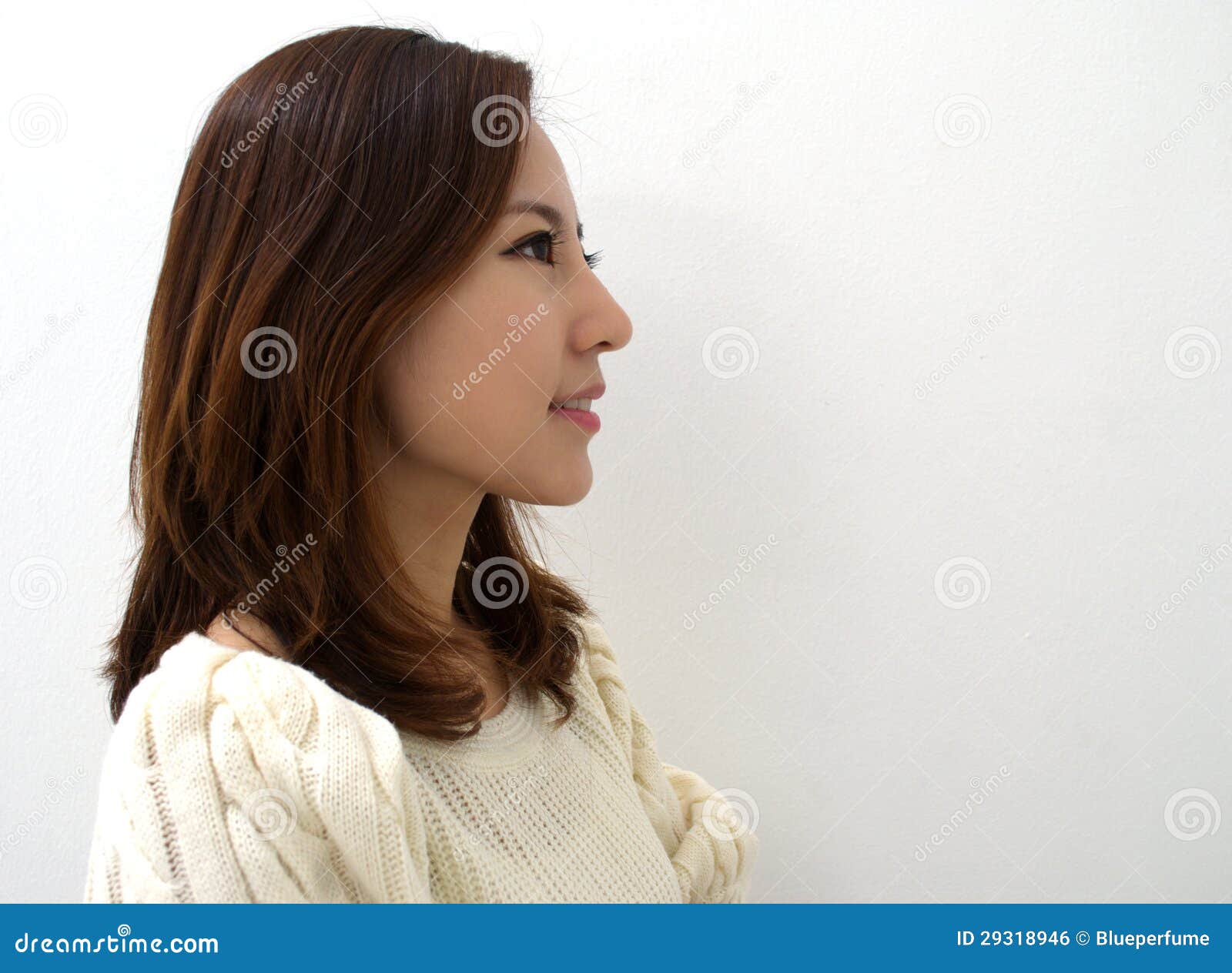 Side View, Close-up, Beauty Shot of a Smiling Stock Photo - Image of ...