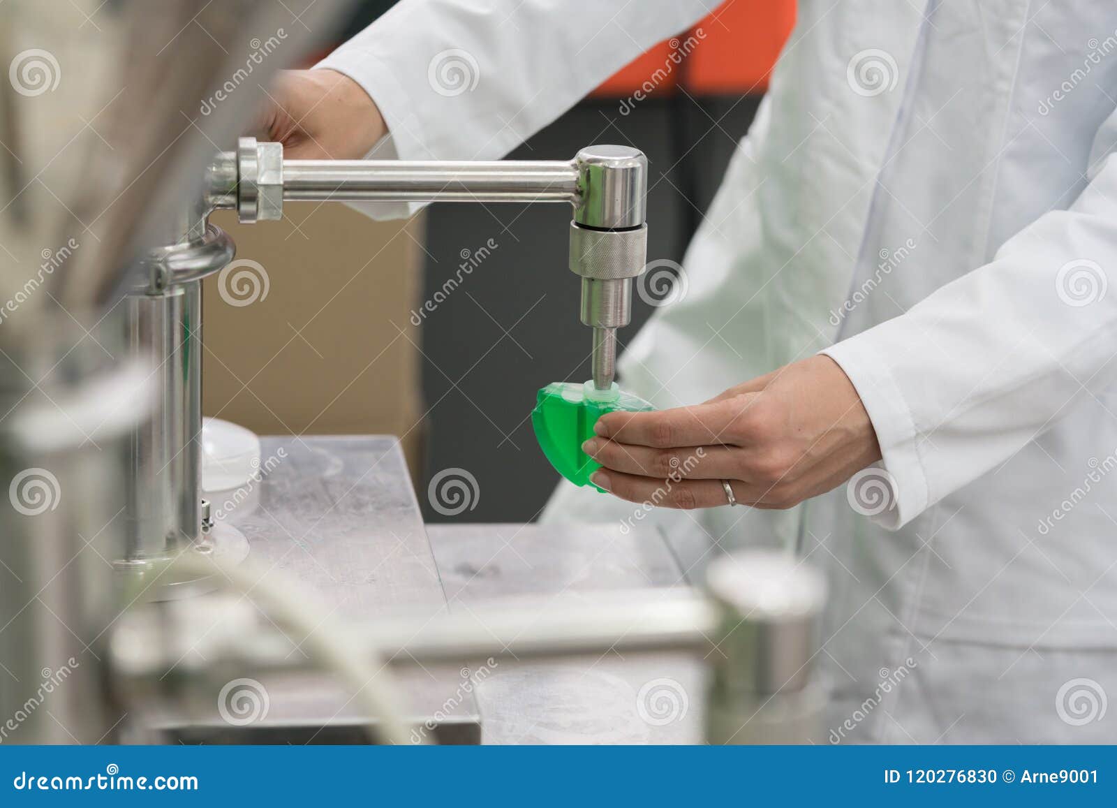 Technician Filling Container With Liquid For Laboratory Tests Royalty ...