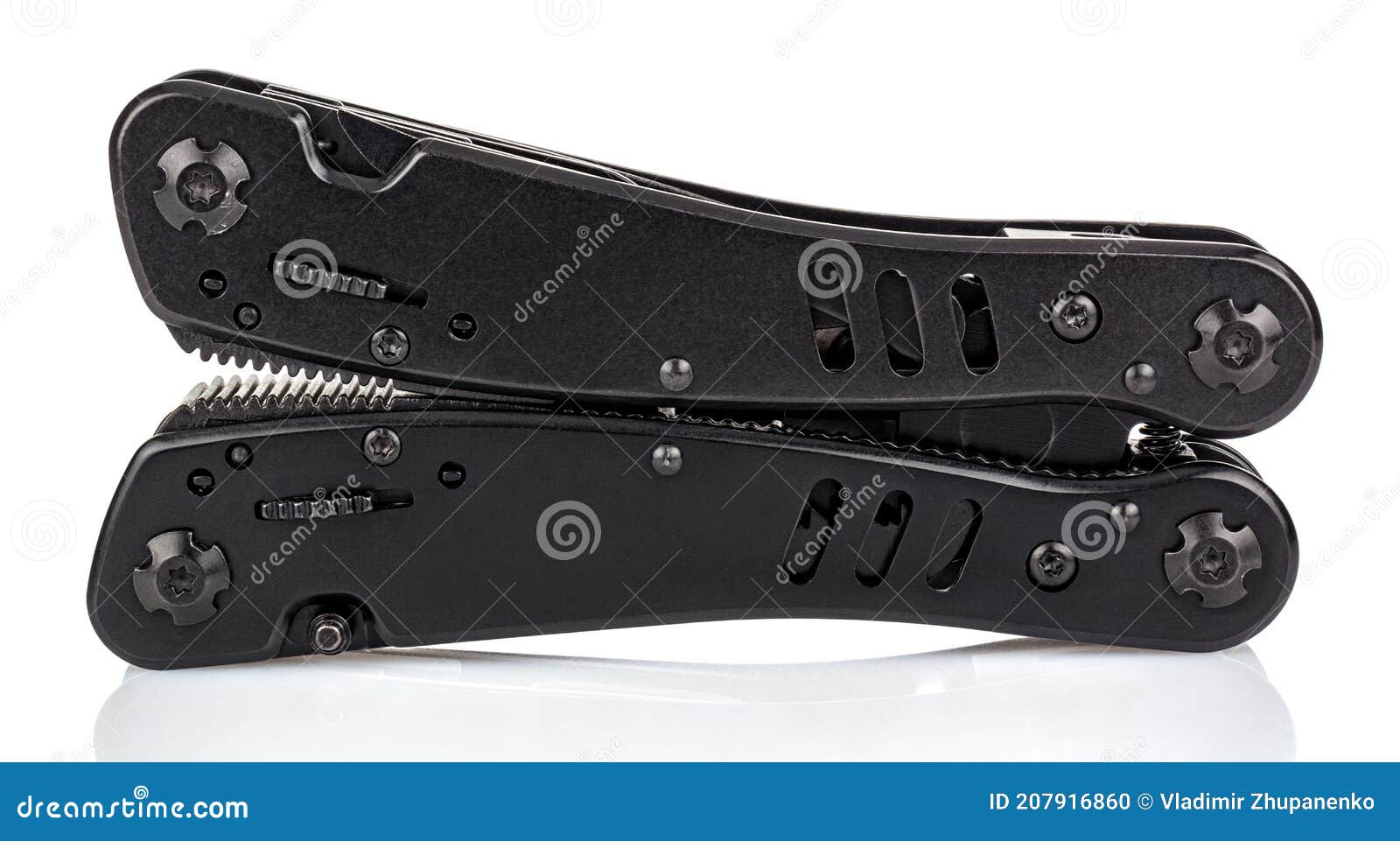 Side View of Closed Black Multipurpose Knife Isolated on White ...