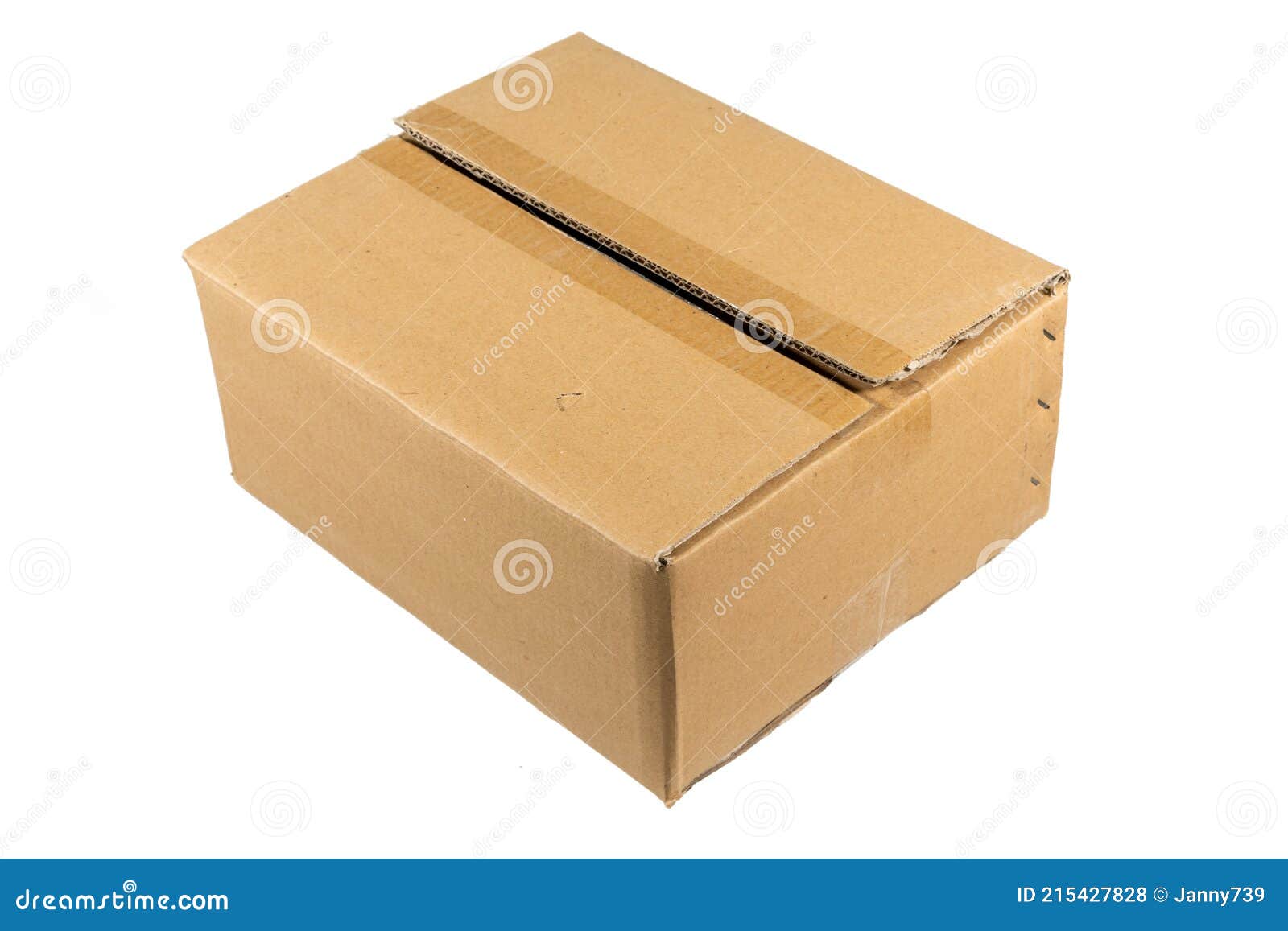 Side View of a Closed Cardboard Box Isolated Stock Photo - Image of ...