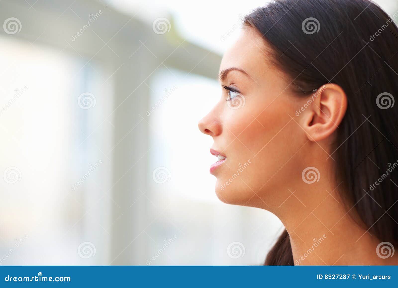 Side View Closeup Portrait of Beautiful Woman Stock Image - Image of ...
