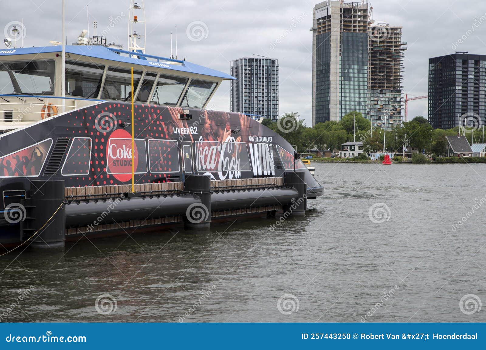 Side View Coca Cola Theme Ferry at Amsterdam the Netherlands 22-7-2022 ...