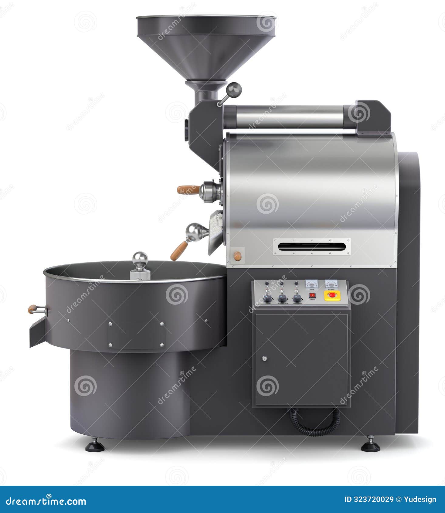 Side View of Coffee Roaster Machine Stock Illustration - Illustration ...