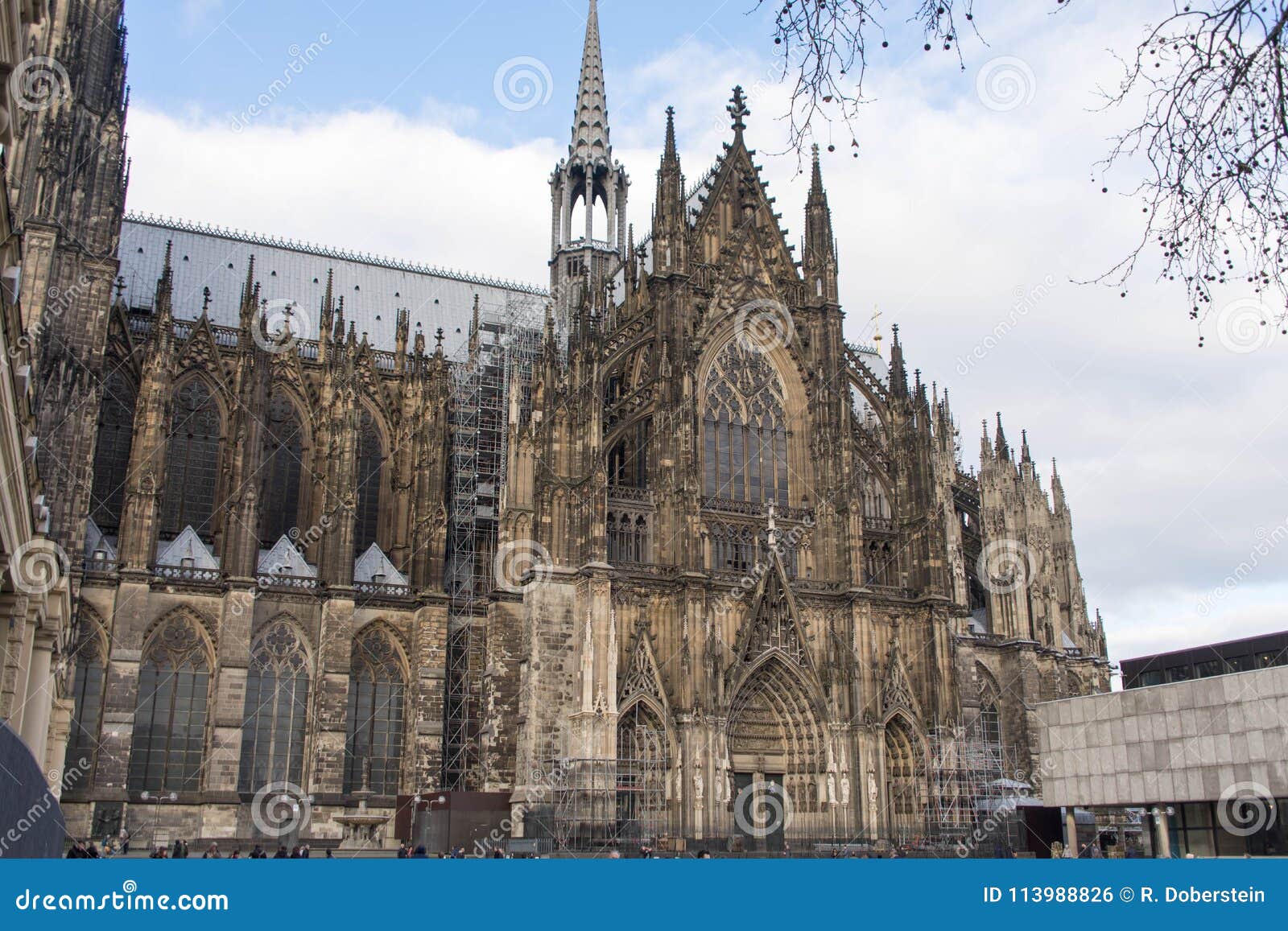 Side View of Cologne Cathedral Stock Photo - Image of spire, cologne ...