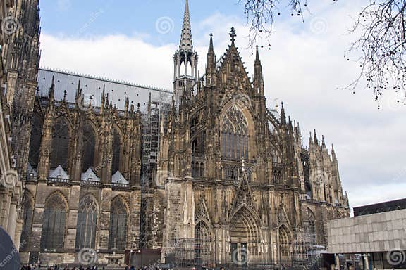 Side View of Cologne Cathedral Stock Photo - Image of spire, cologne ...