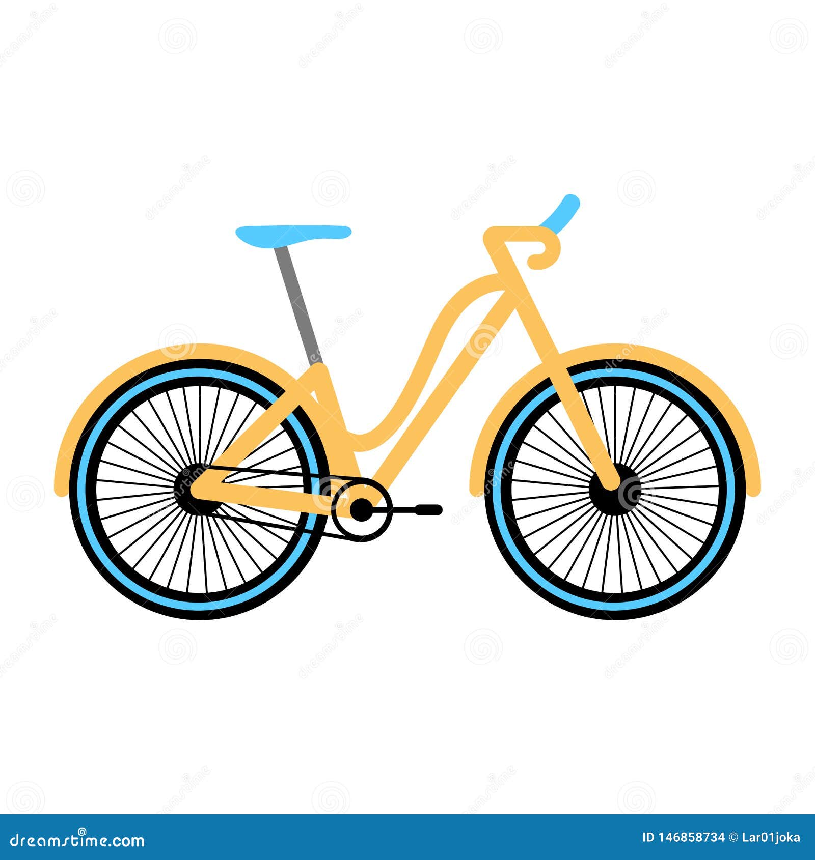 Side View of a Colored Bicycle Stock Vector - Illustration of sport ...