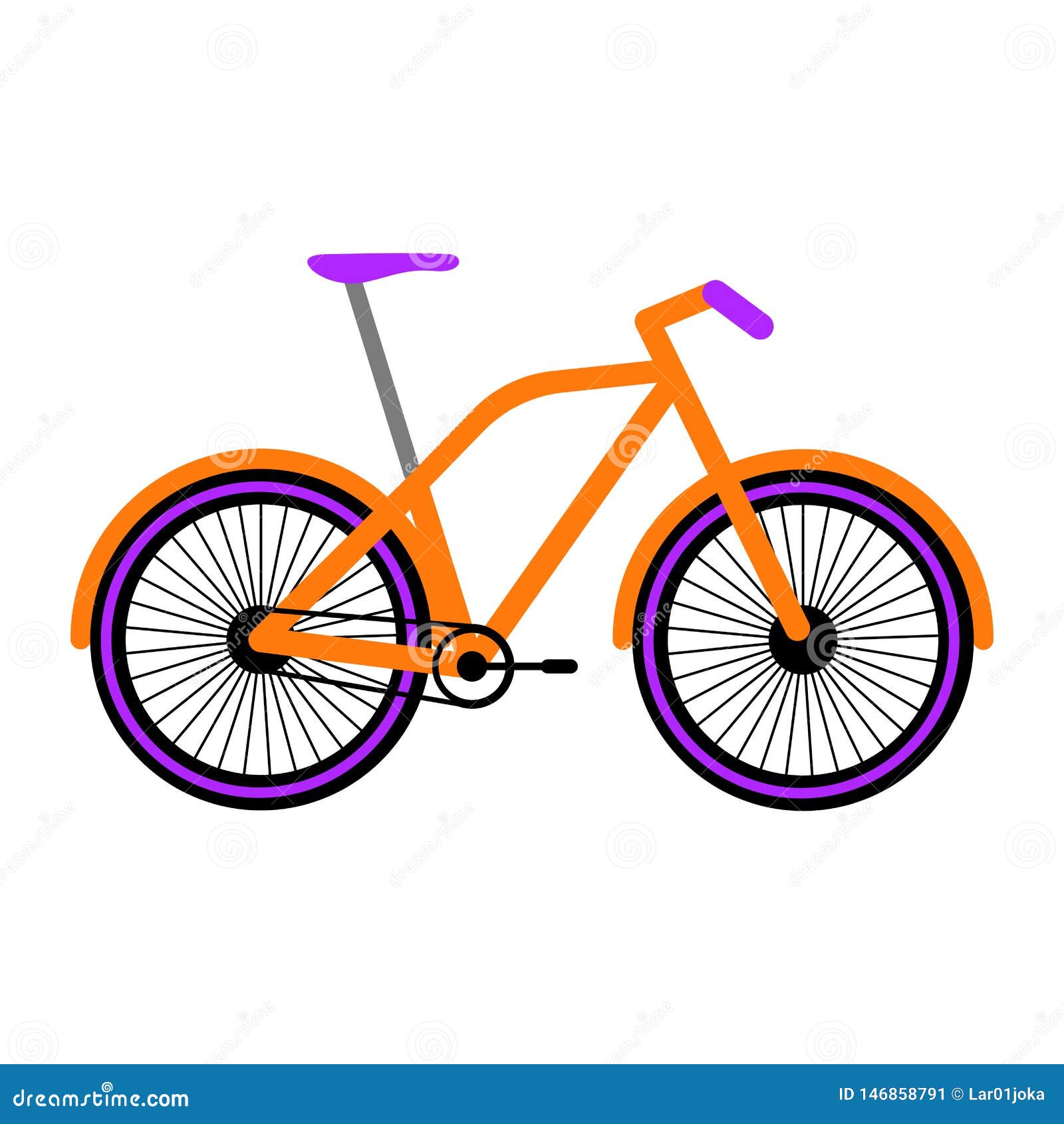 Side View of a Colored Bicycle Stock Vector - Illustration of chain ...