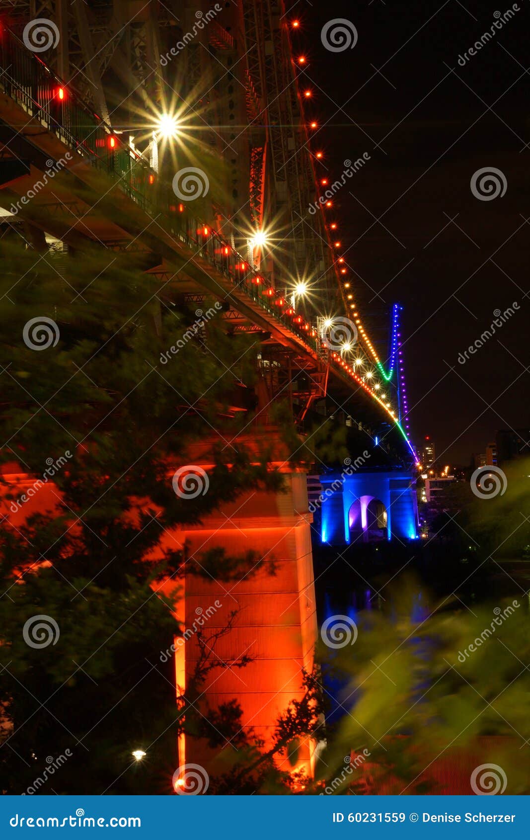 Side View of Coloured Bridge Stock Image - Image of construction, blue ...