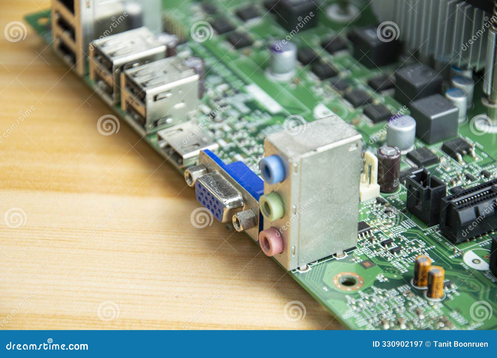 Side View of Computer Motherboard Stock Image - Image of color ...
