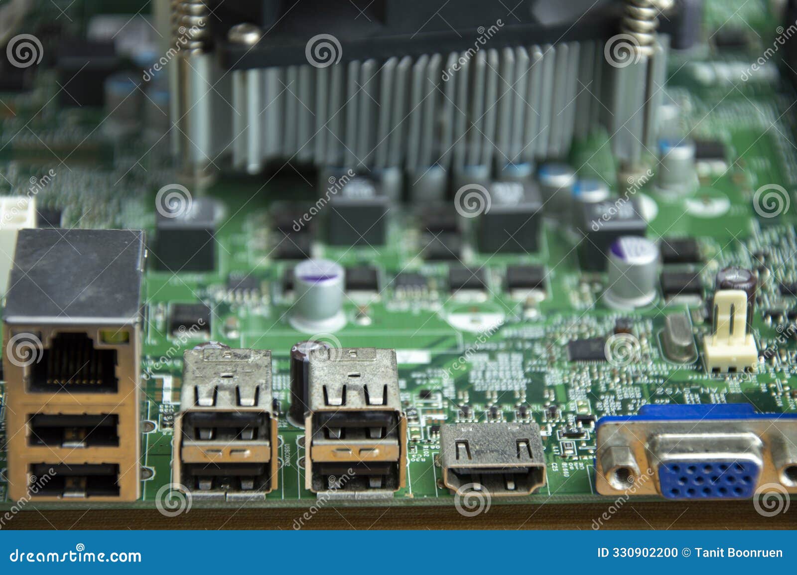 Side View of Computer Motherboard Stock Photo - Image of color, design ...