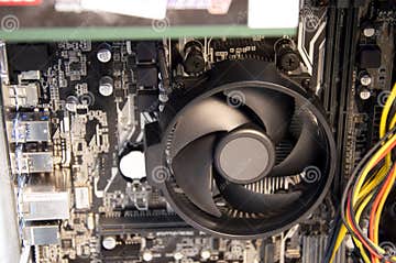 Side View of the Computer Motherboard Stock Photo - Image of ...