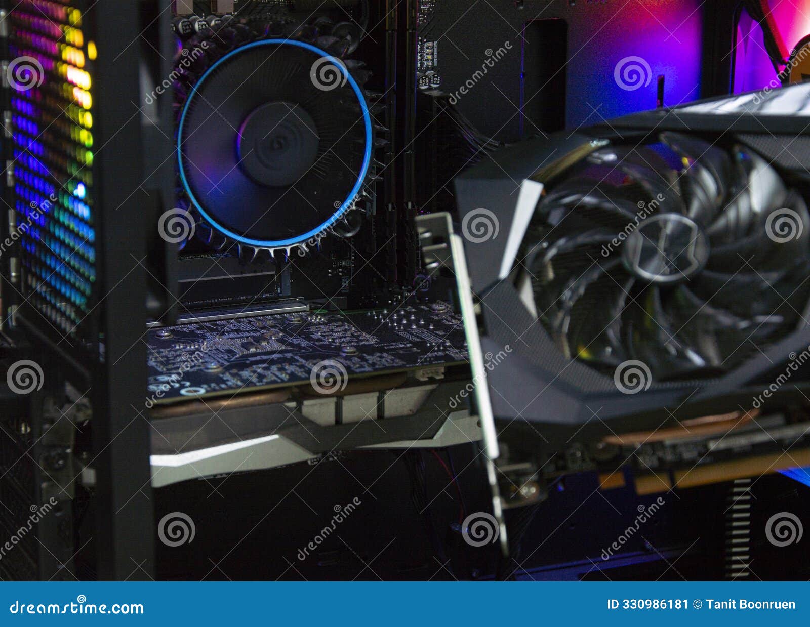 Side View of Computers, Computer Repair, Display Cards Stock Image ...