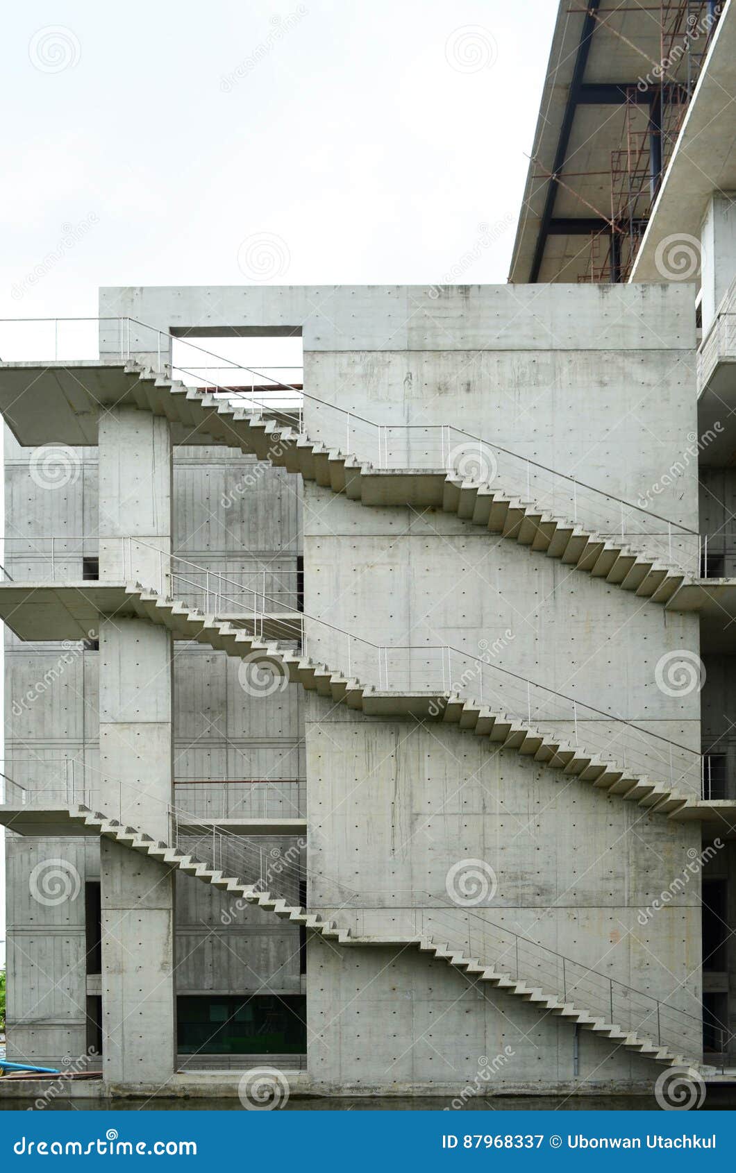 Side View of Concrete Staircase Stock Image - Image of building ...